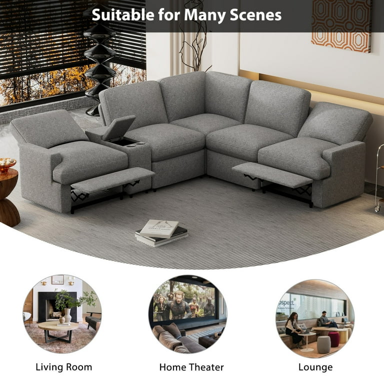 L shaped sectionals with recliners store