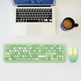 Fpwngl Wireless Keyboard And Mouse Combo 2 4g Full Size Retro