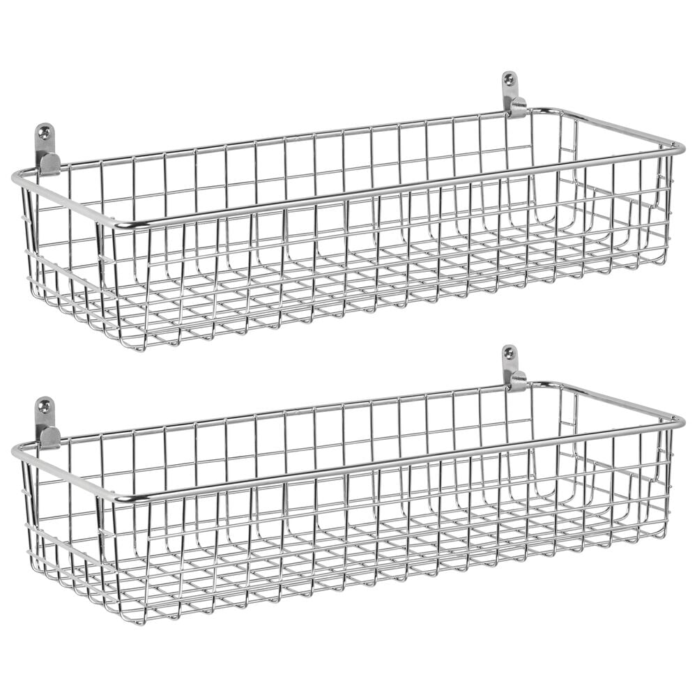 Mdesign Metal Wall Mount Hanging Basket Bin For Home Storage 2 Pack