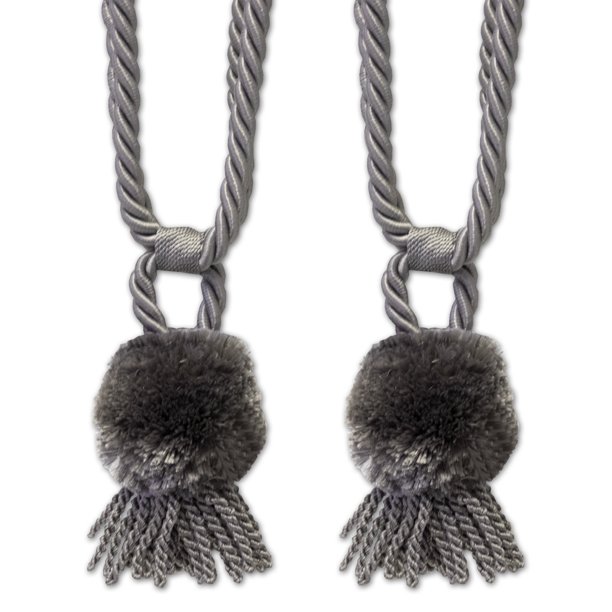 Pom Pom Braided Rope Window Curtain Tassel Tieback 2 Pack - Walmart.com