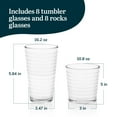 Libbey Hoops 16-Piece Drinking Glassware Set - Tumbler and Rocks ...