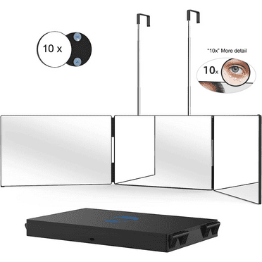 NEXPURE 3 Way Bath Vanity Mirror, Wall Mounted 360 Lighted Makeup ...