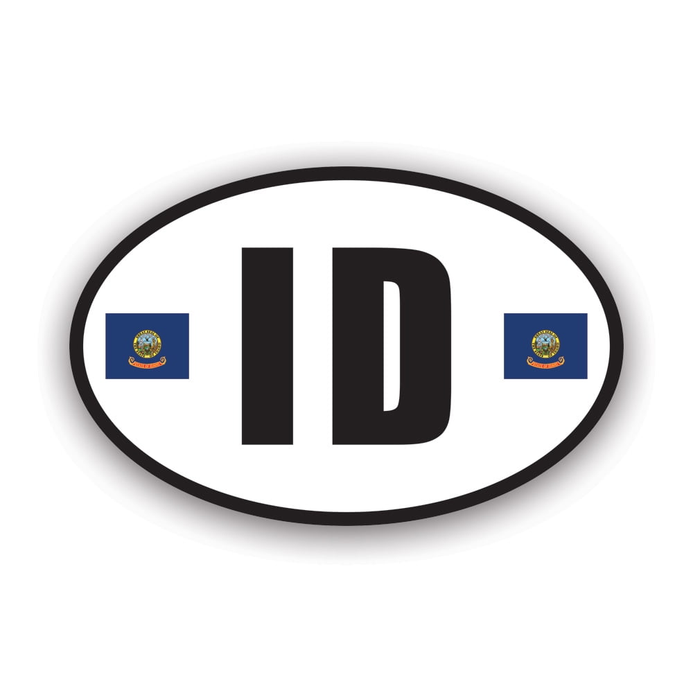 Idaho Flag Oval Sticker Decal - Self Adhesive Vinyl - Weatherproof ...