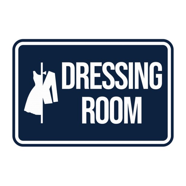 Classic Framed Dressing Room Sign (Blue) - Large - Walmart.com