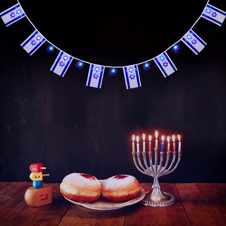 Hanukkah Decoration String Lights Star of David Blue 6.8FT Fairy String ...