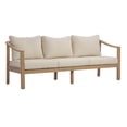 77.95" outdoor acacia wood frame, 26.38" deep seat design with soft ...