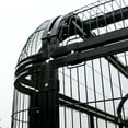 Walnest Pet Giant Big Outdoor Aviary, Extra Large Silver Black Parrot Cage with Play Stand ...