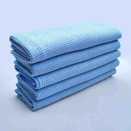 freestylehome Blue Water Absorption Thicken Car waffle Microfiber ...