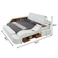 Queen Size Multifunctional Bed Frame, Upholstered Storage Platform with ...
