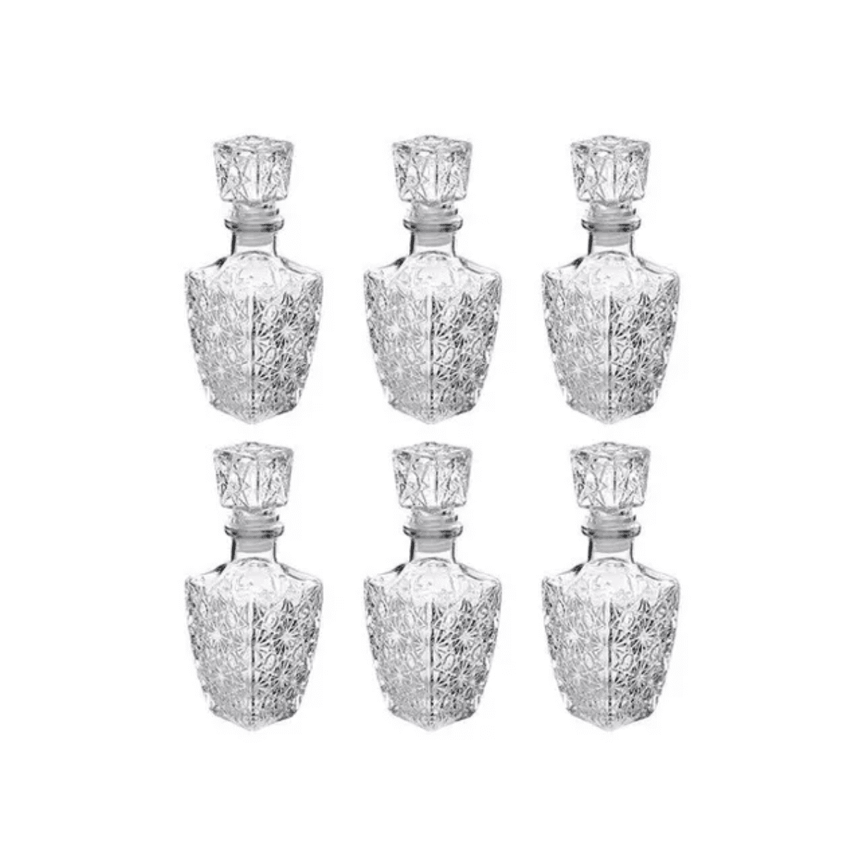 Juego 6 Licoreras Vidrio Cristal Agua Vino 250 Ml Diamante | Bodega Aurrera en línea