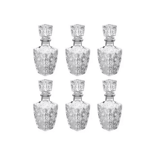 Juego 6 Licoreras Vidrio Cristal Agua Vino 250 Ml Diamante | Walmart en línea