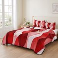 Abstract Red Wave Stripe Texture 3 Pieces Quilt Set,1 Quilt with 2 ...