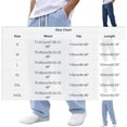 Bpyeka Men's Washed Denim Wide Leg Pants Elastic Drawstring Waist Side ...