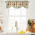 Colored Flowers Tie Up Valance Curtains Retro Pink Yellow Blue Floral ...