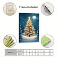 1 Piece Winter Night Sky Canvas Painting - Snow Scene Christmas Tree ...