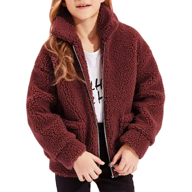 SySea - Girls Fuzzy Arctics Coats Fall Winter Warm Shearling Jackets ...