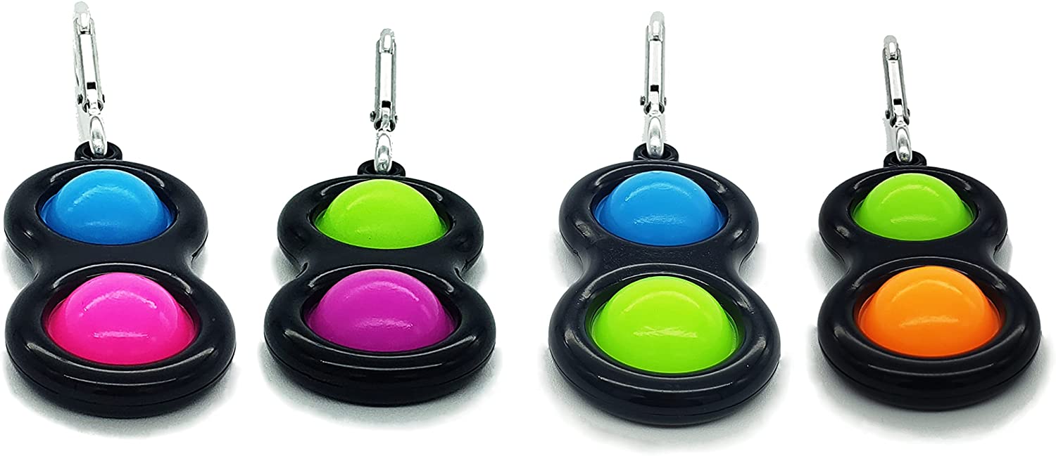 Simple Dimple Fidget Keychain - Black - Mini Push it - Stress Relief s ...