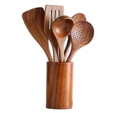 Raindrops Small Cooking Utensils Set Coffee Wood Plastic 1 Set 6Pcs 11 ...
