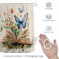Butterfly Book Shower Curtain for Bathroom, Spring Flowers Waterproof ...
