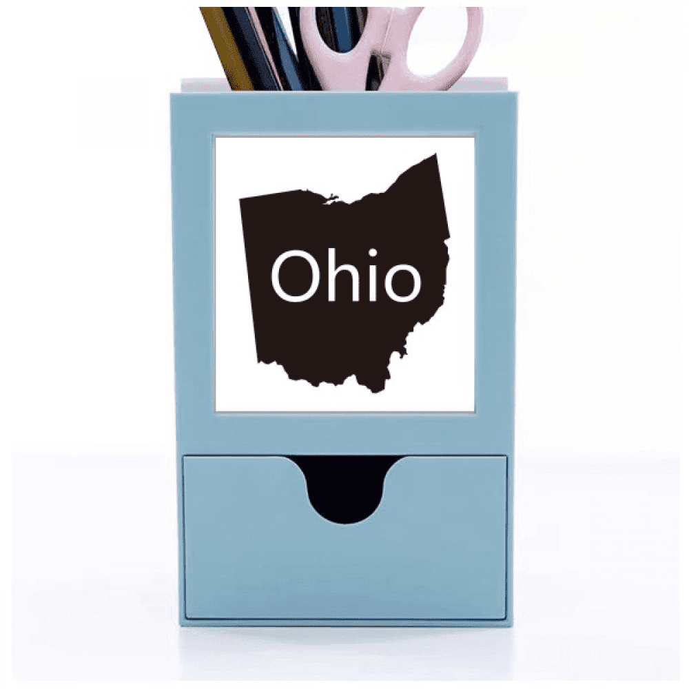 Ohio America USA Map Outline Desk Supplies Organizer Pen Holder Card ...
