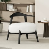 GDF Studio Acamar Polyester and Birch Wishbone Accent Chair, White ...