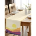 Burlap Table Runner 36 Inches Long, Abstract Nature Sunset Landscape ...