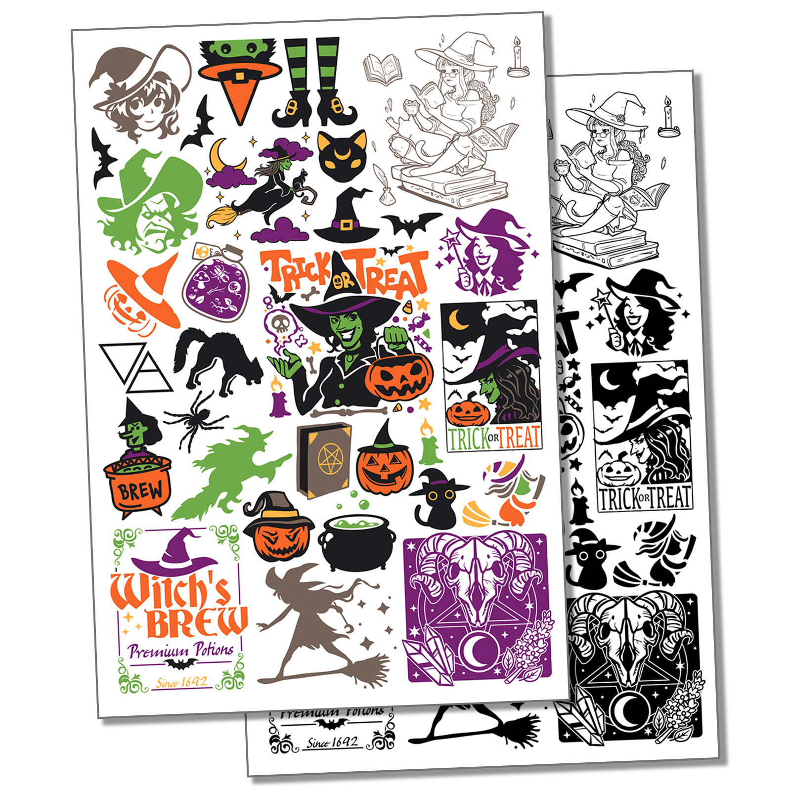 Wicked Witch Spell Potion Halloween Water Resistant Temporary Tattoo ...