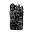 Black Cat Pattern Tough Phone Case for iPhone Models, Glossy Shockproof ...