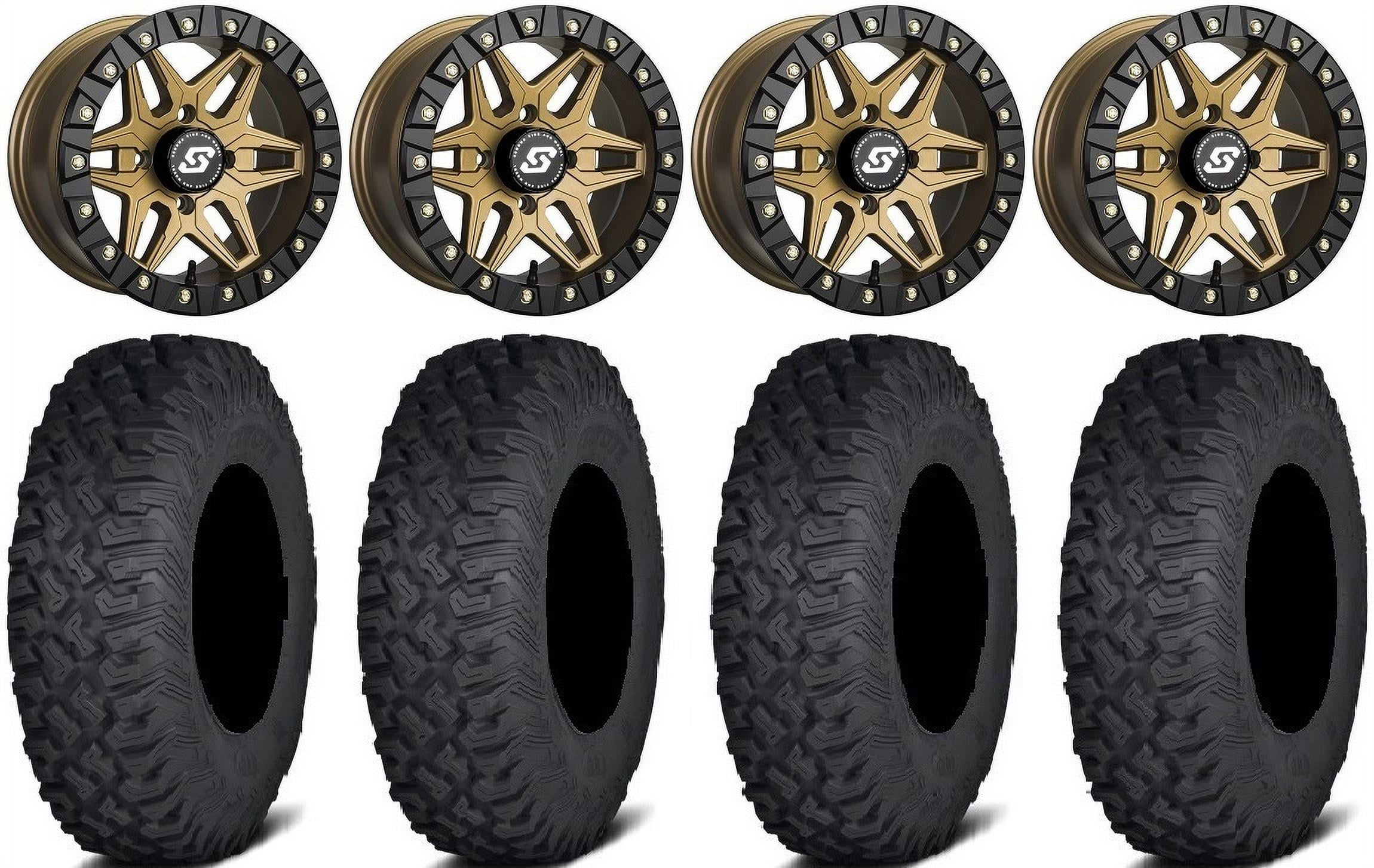 Sedona Split 6 Bdlk 15" Br Wheels 35" Coyote Tires Sportsman RZR Ranger ...