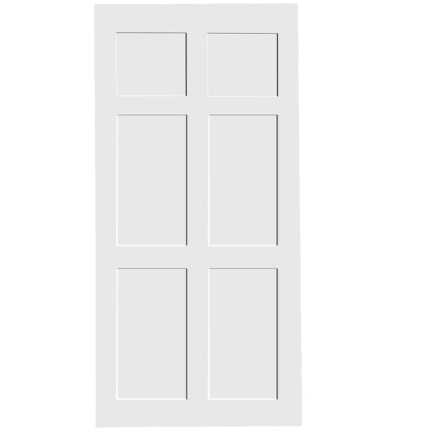 24" X 80" Paneled Wood Primed Standard Door Slab, Diy Unfinished Solid ...
