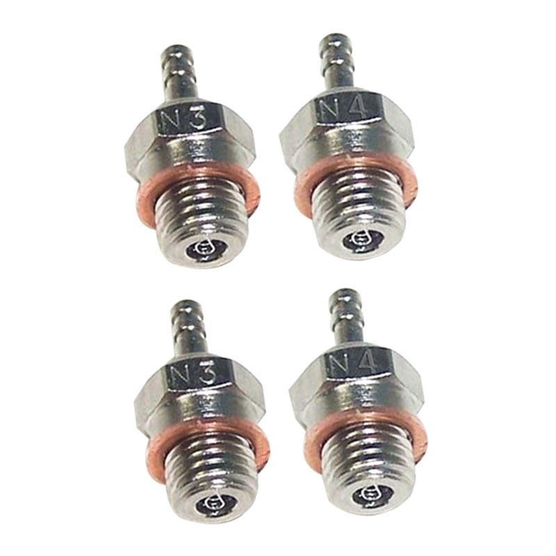5X N4 Hot Glow Plug Spark for 70117 1/10 1/8 RC Truck Nitro Engine ...