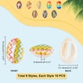 1 Box 80Pcs 8 Styles Printed Natural Cowrie Shell Beads No Hole ...