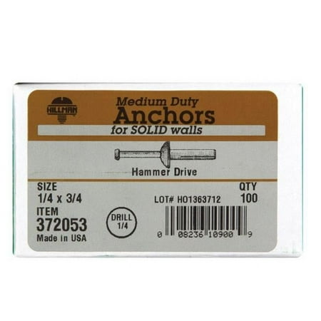 Hillman 372053 0.25 x 0.75 in. Mushroom Head Zamac Nail in Anchor ...
