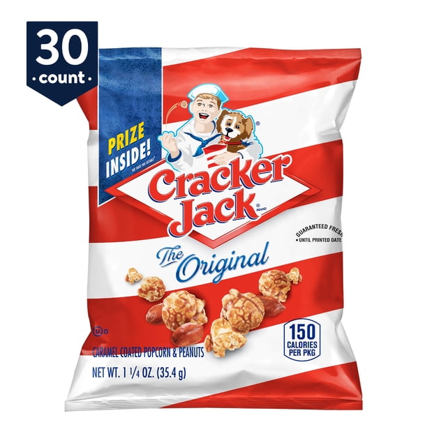 Cracker Jack Caramel Coated Popcorn & Peanuts, 1.25 oz Bags, 30 Count ...