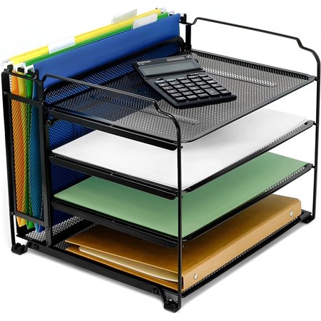 EAYY 4 Tier Mesh Document Trays with Vertical Upright Section for ...