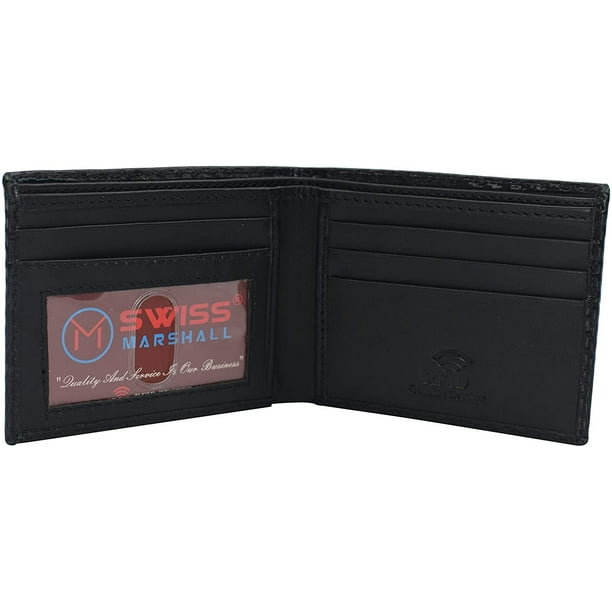 Swiss Marshall RFID Blocking Men's Carbon Fiber Leather Slim Bifold ...