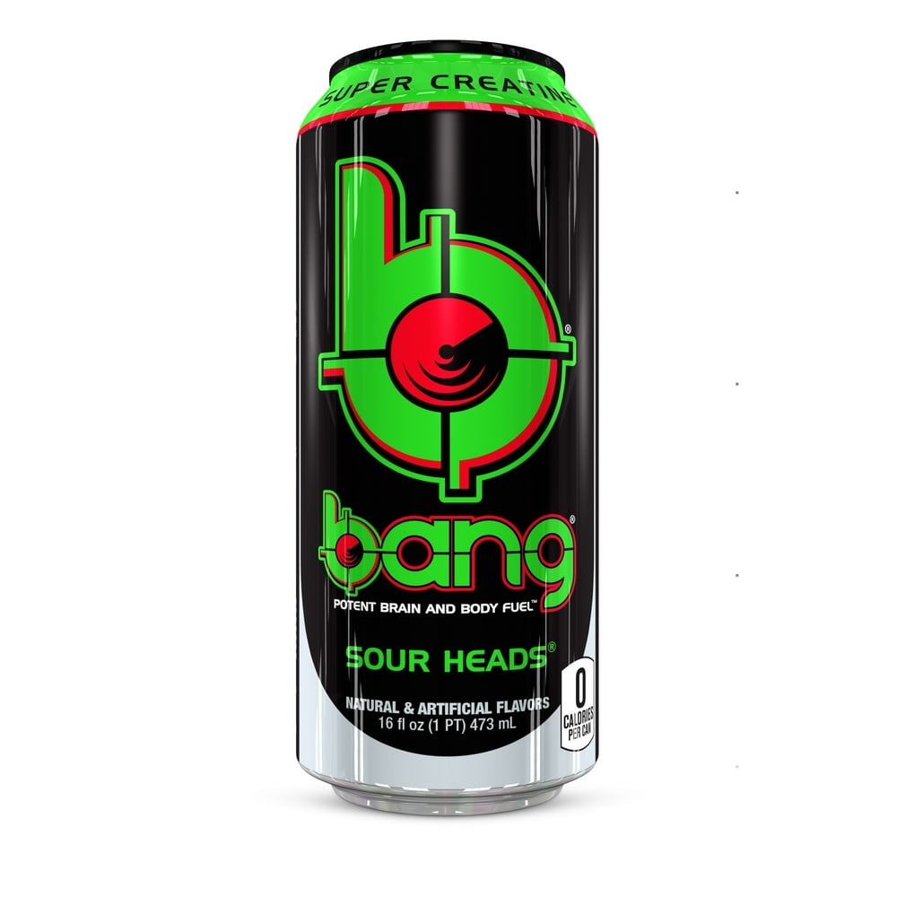 Bang Sour Heads Energy Drink with Super Creatine, 16 oz Can - Walmart ...