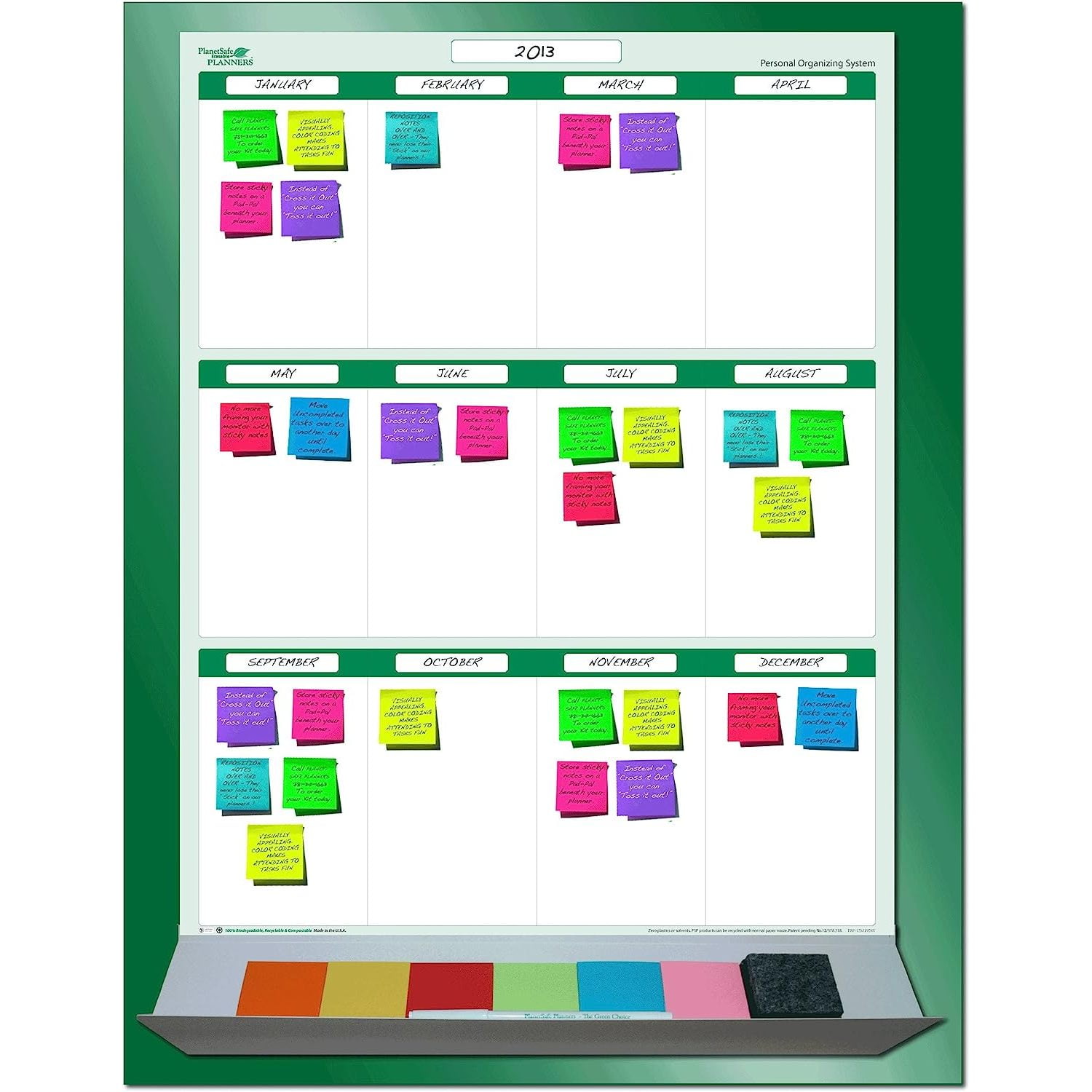 12-Section Sticky-Note Planning Kit 19 in. x 24 in. with 600 Sticky ...