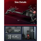 Pooboo Compact Magnetic Water Rowing Machine, Bluetooth, Foldable, Home ...