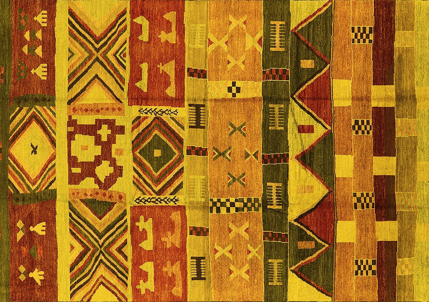 Ahgly Company Machine Washable Indoor Rectangle Solid Yellow Modern ...