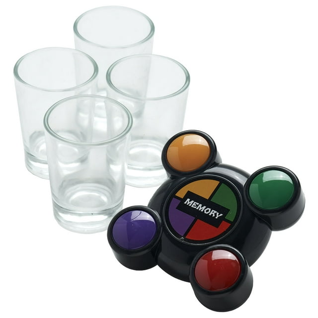 Shot Glass Light Up Memory Drinking Game with 4 Shot Glasses - Fun ...