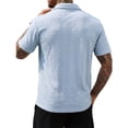 Ceisia Men's Textured V-Neck Short Sleeve Polo Shirt Light Blue XL Gift ...