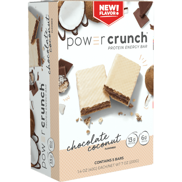 Power Crunch ORIGINAL Protein Energy Bar Chocolate Coconut, 7 oz, 5 ...