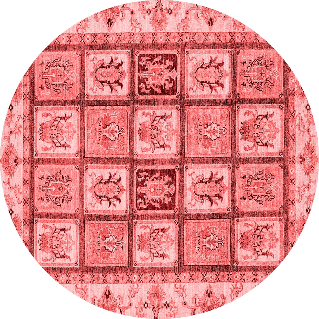 Ahgly Company Indoor Round Abstract Red Modern Area Rugs, 6' Round ...