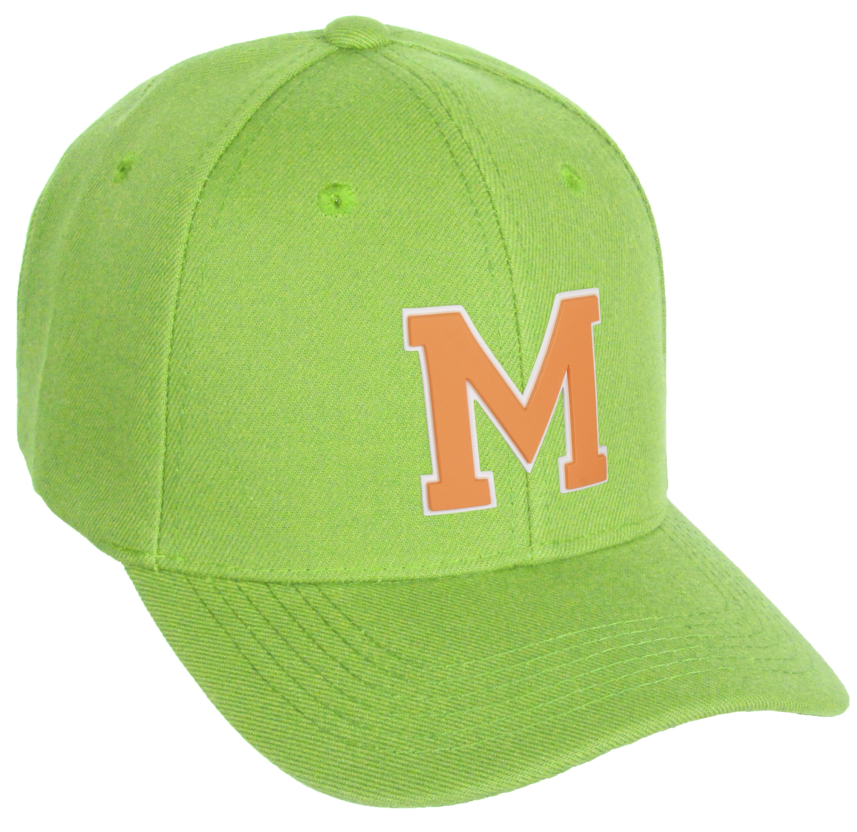 Daxton Classic Baseball Hat Custom A to Z Initial Team White Neon ...