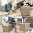 ANMINY Foldable Storage Ottoman Cube, Collapsible Footstool and Seat ...