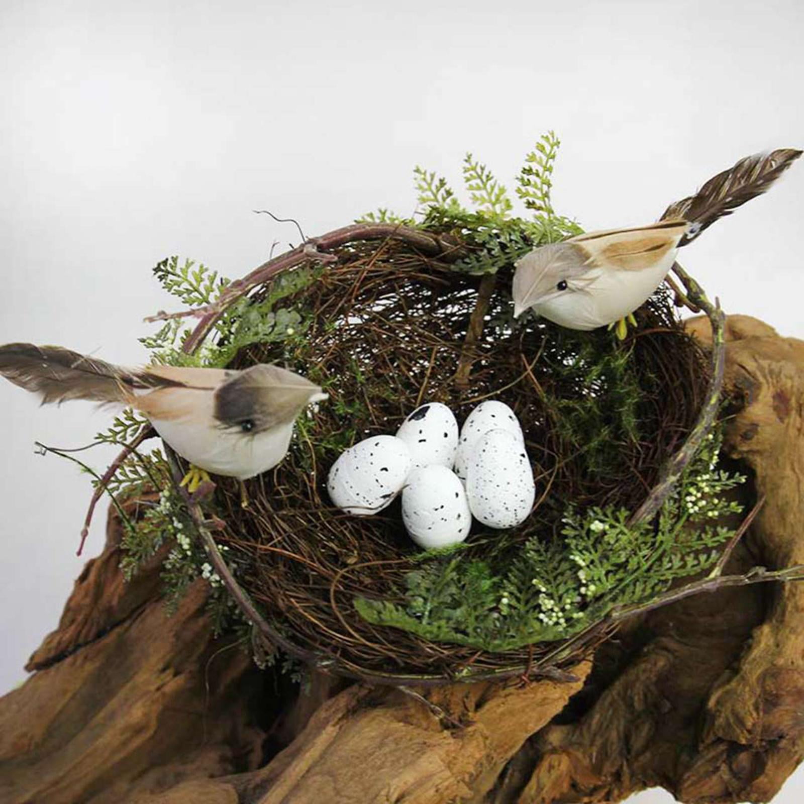Handmade Artificial Bird Nest Faux Bird Eggs Photo Props Garden ...