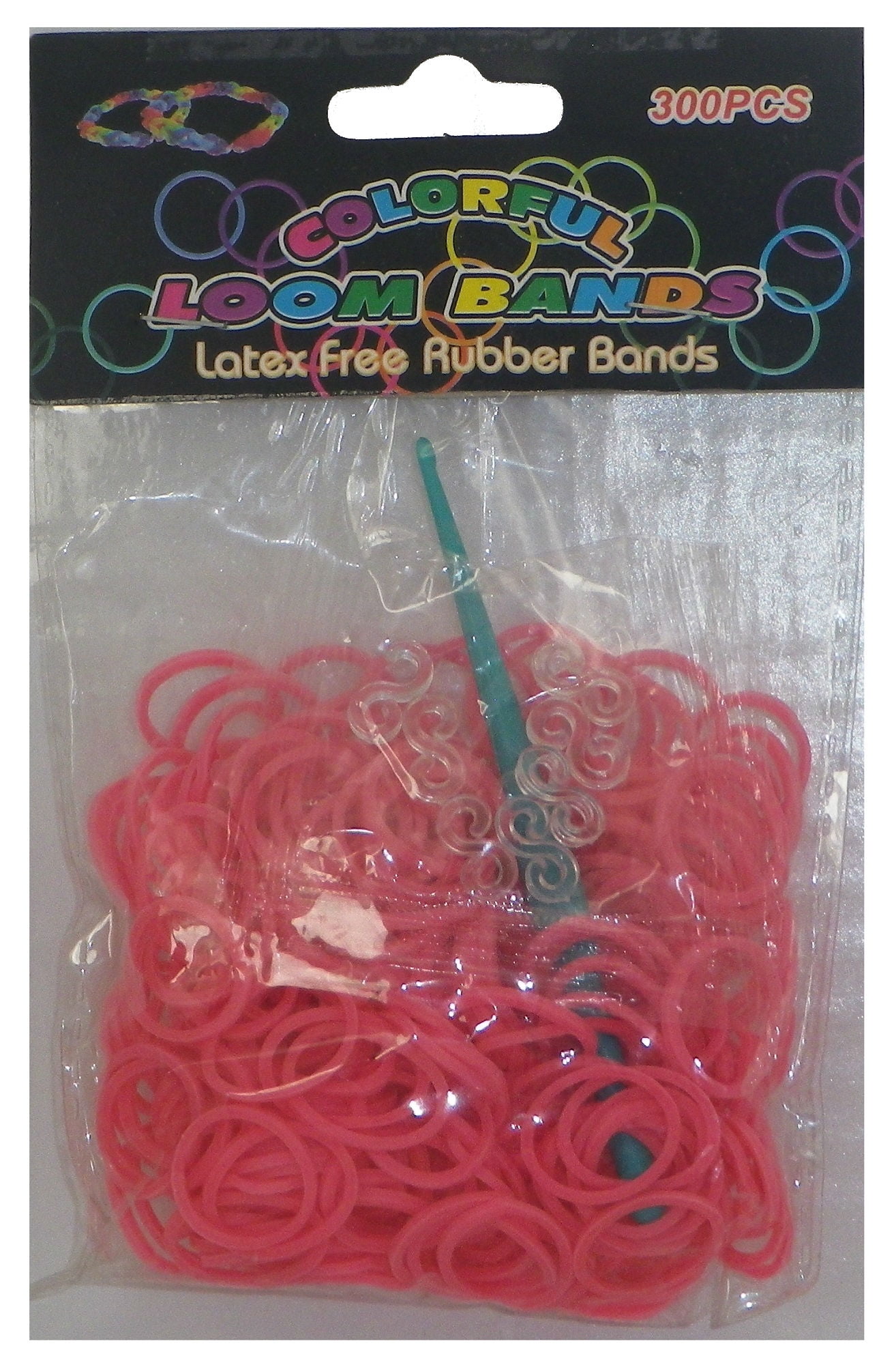 Colorful Loom Bands Mix, Clips and Hook 300 Bands - Pink - Walmart.com