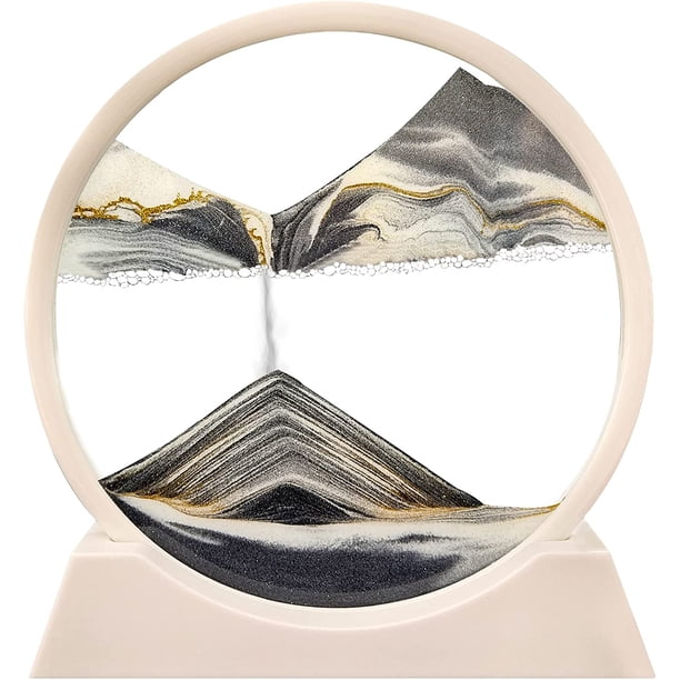 Aoderun Moving Sand Art Picture Round Glass 3D Deep Sea Sandscape in ...