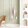 Gold Coat Rack with White Base, Freestanding Entryway Rack with 3 Hooks ...
